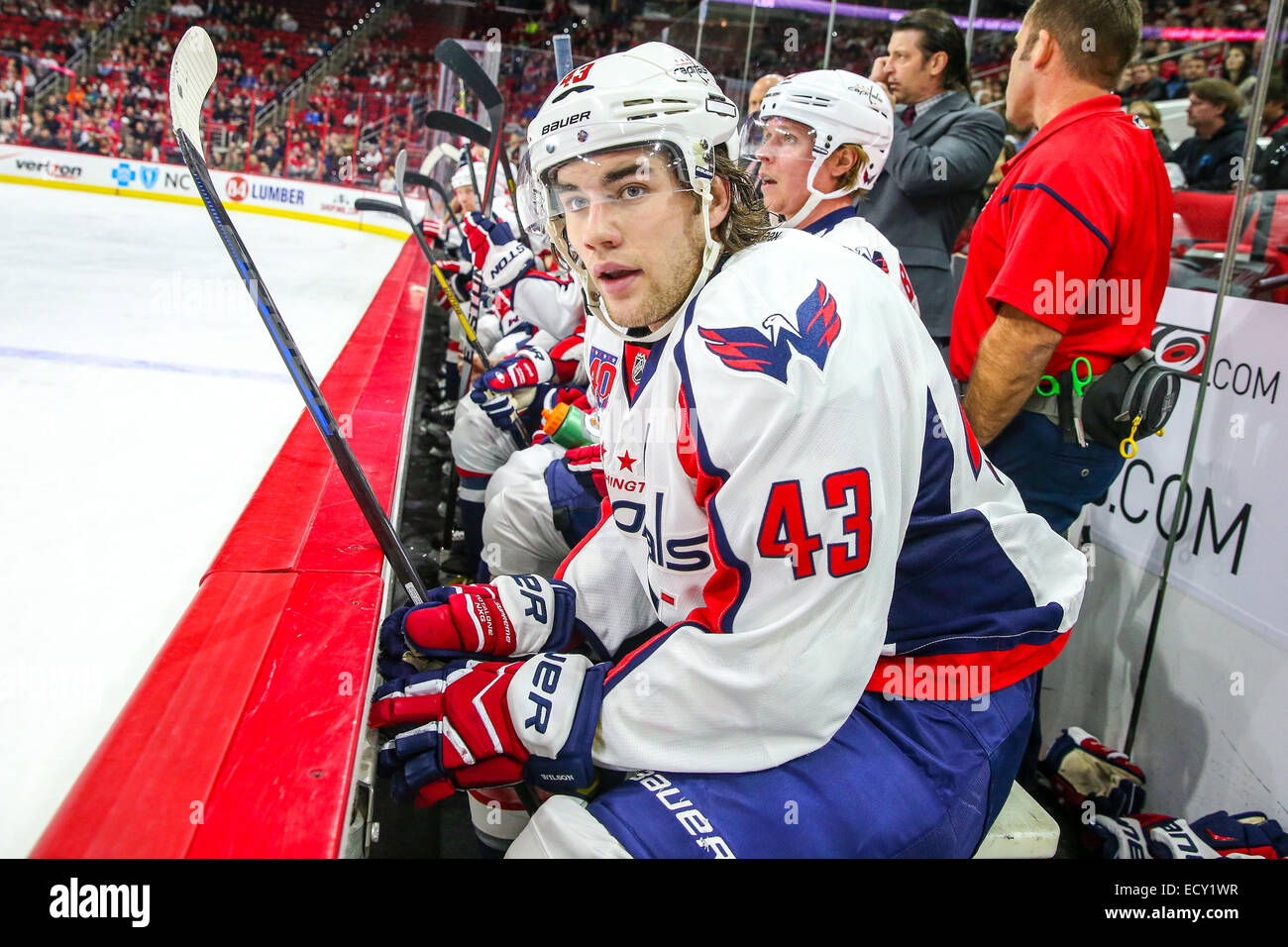 Washington Capitals right wing Tom Wilson (43) during the NHL game ...
