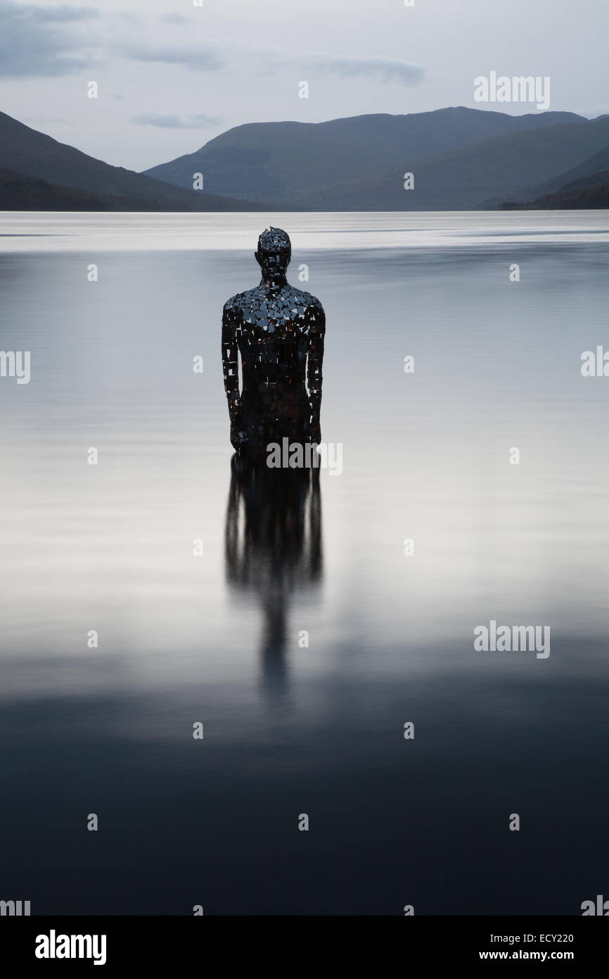 Sculpture in the water at St Fillans, Loch Earn, Scotland Stock Photo ...