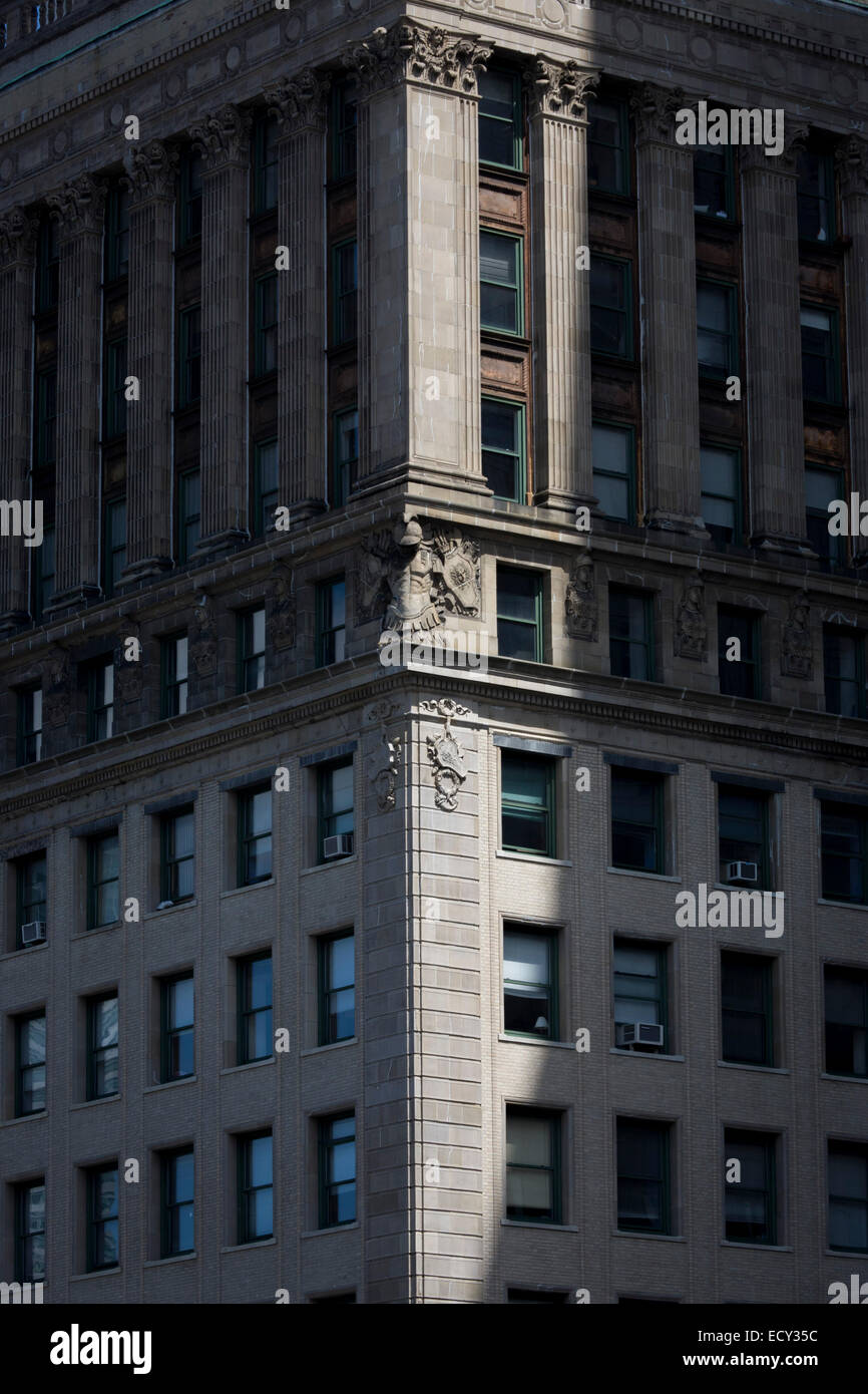 Century old ornate apartment building built in stone, in Manhattan, New ...