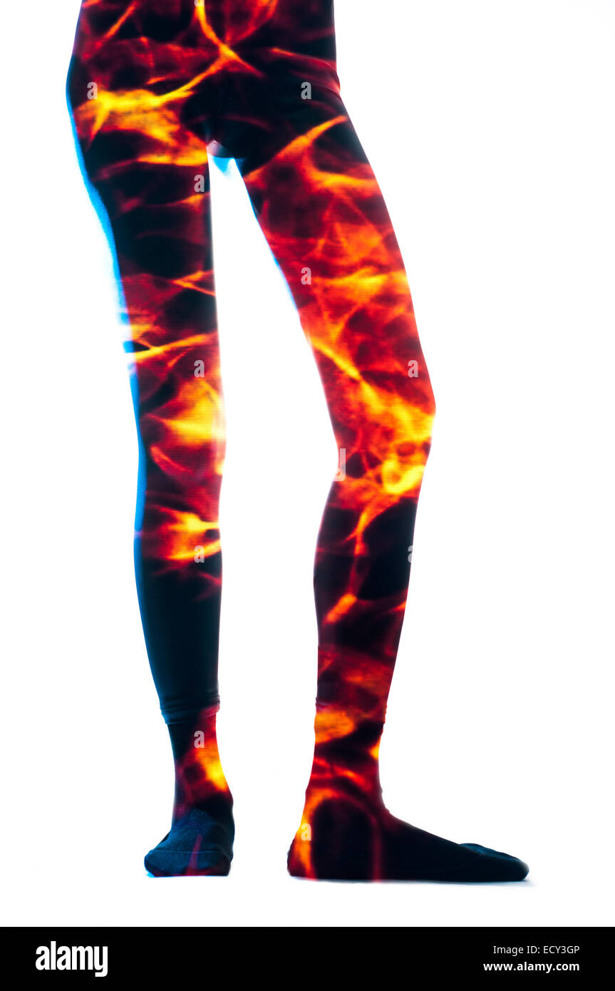 legs with fire Stock Photo - Alamy