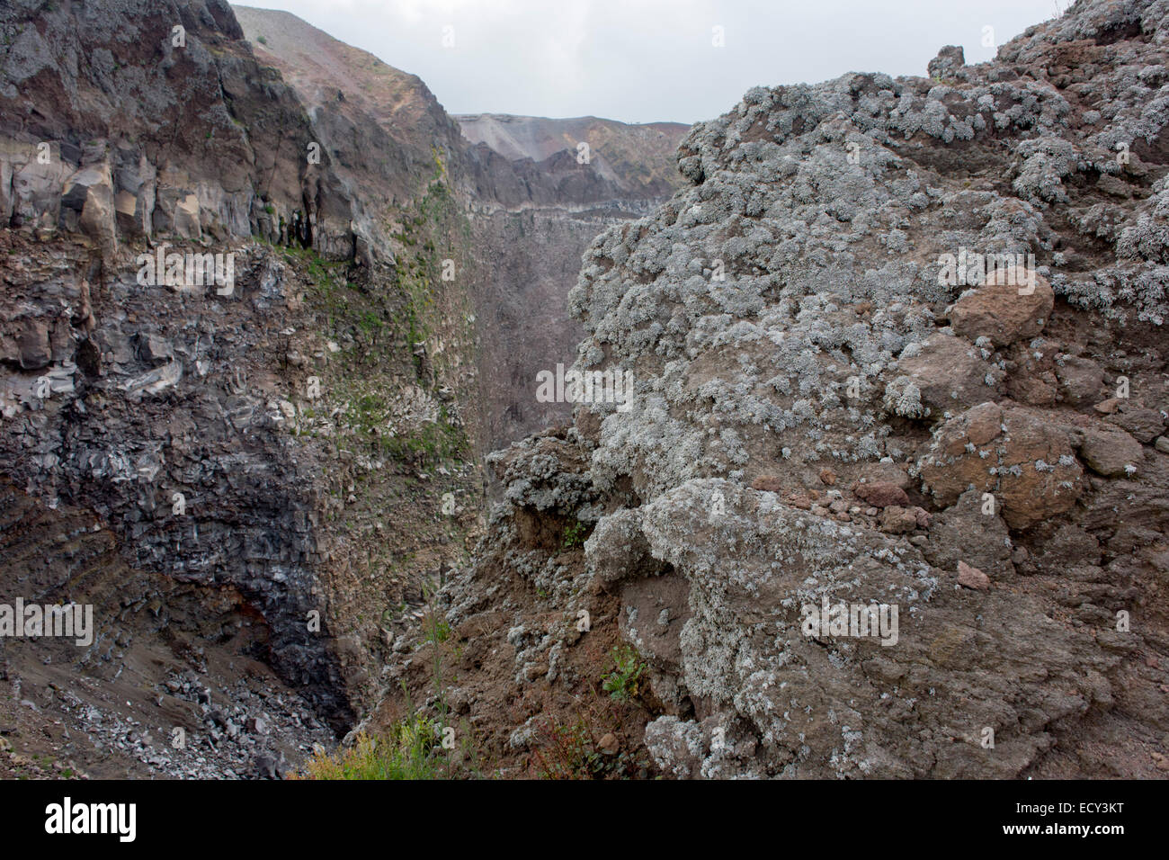 Crater edge of dormant Vesuvius volcano, near Naples, Italy Stock Photo ...