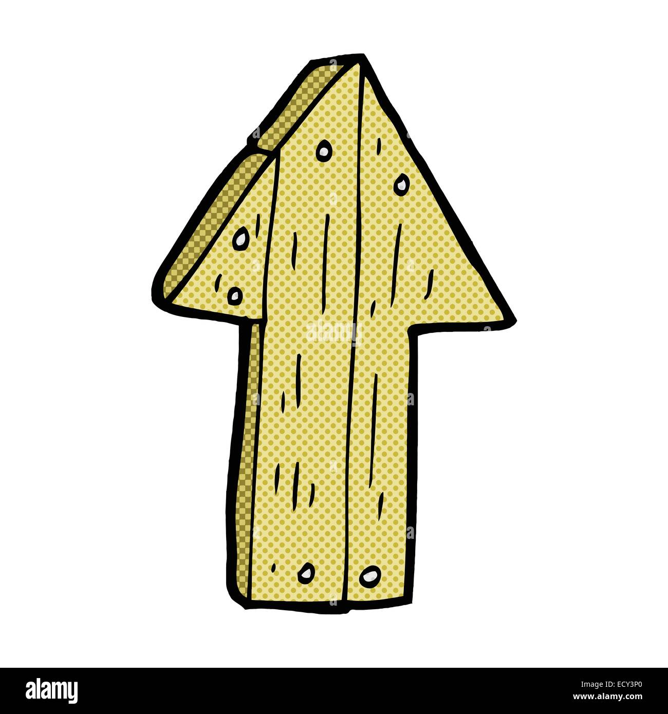 retro comic book style cartoon wooden direction arrow Stock Vector ...