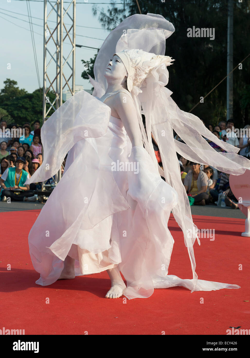 Avant garde butoh artist performing at the Street Show, Bangkok ...