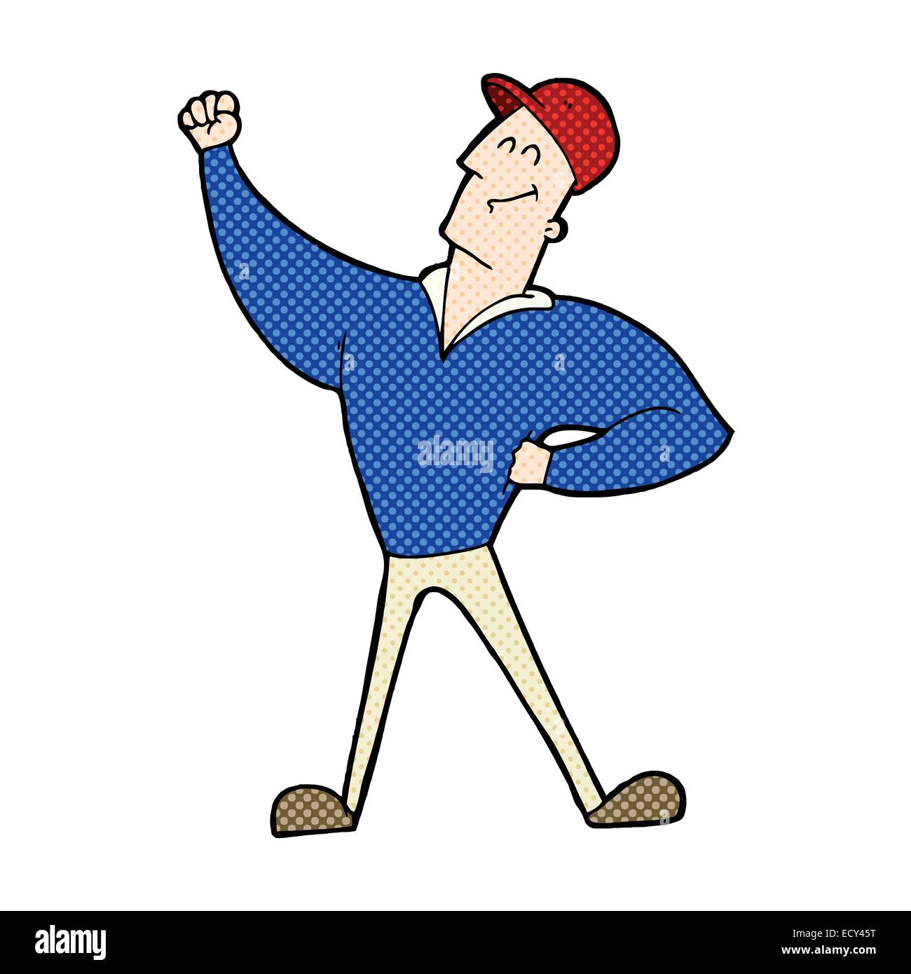 retro comic book style cartoon man striking heroic pose Stock Vector ...