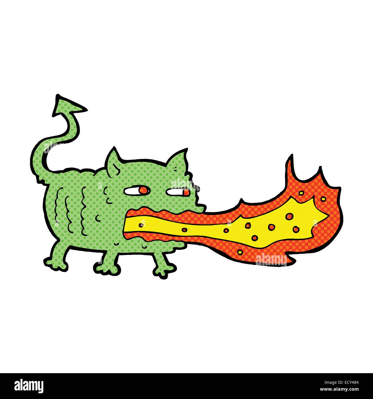retro comic book style cartoon fire breathing imp Stock Vector Image ...