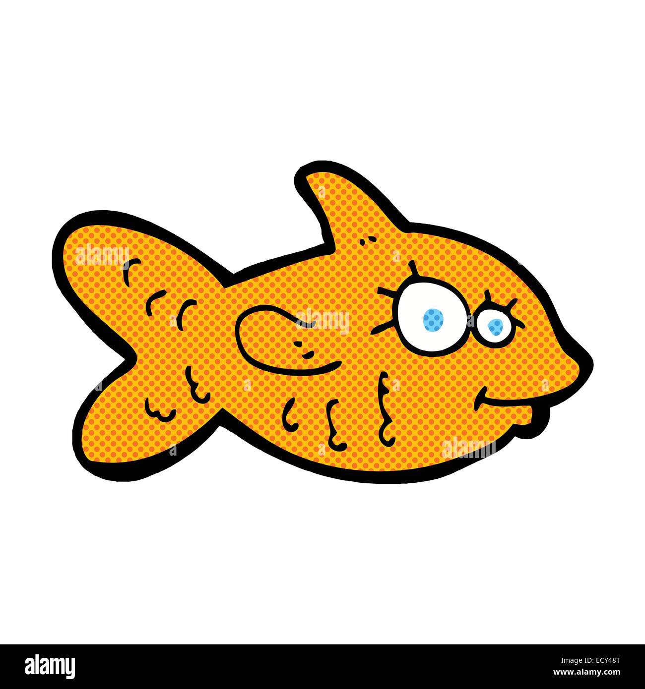 retro comic book style cartoon happy goldfish Stock Vector Image & Art ...