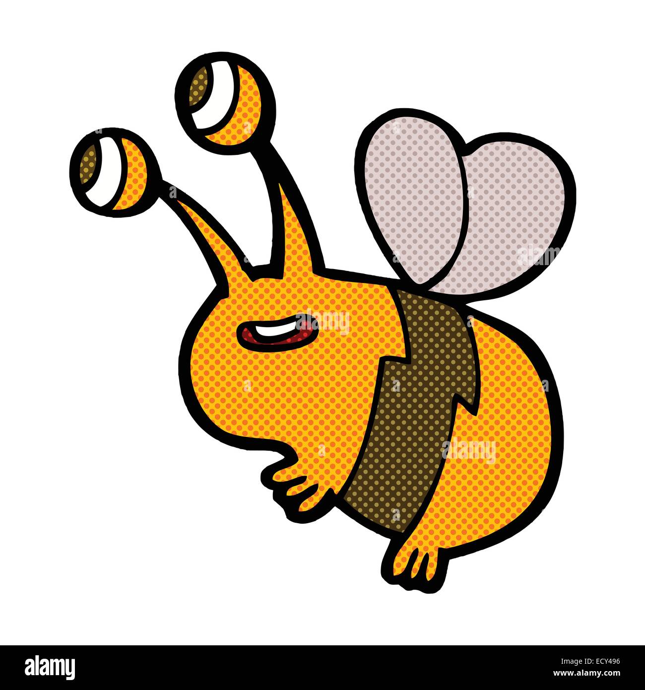 retro comic book style cartoon happy bee Stock Vector Image & Art - Alamy