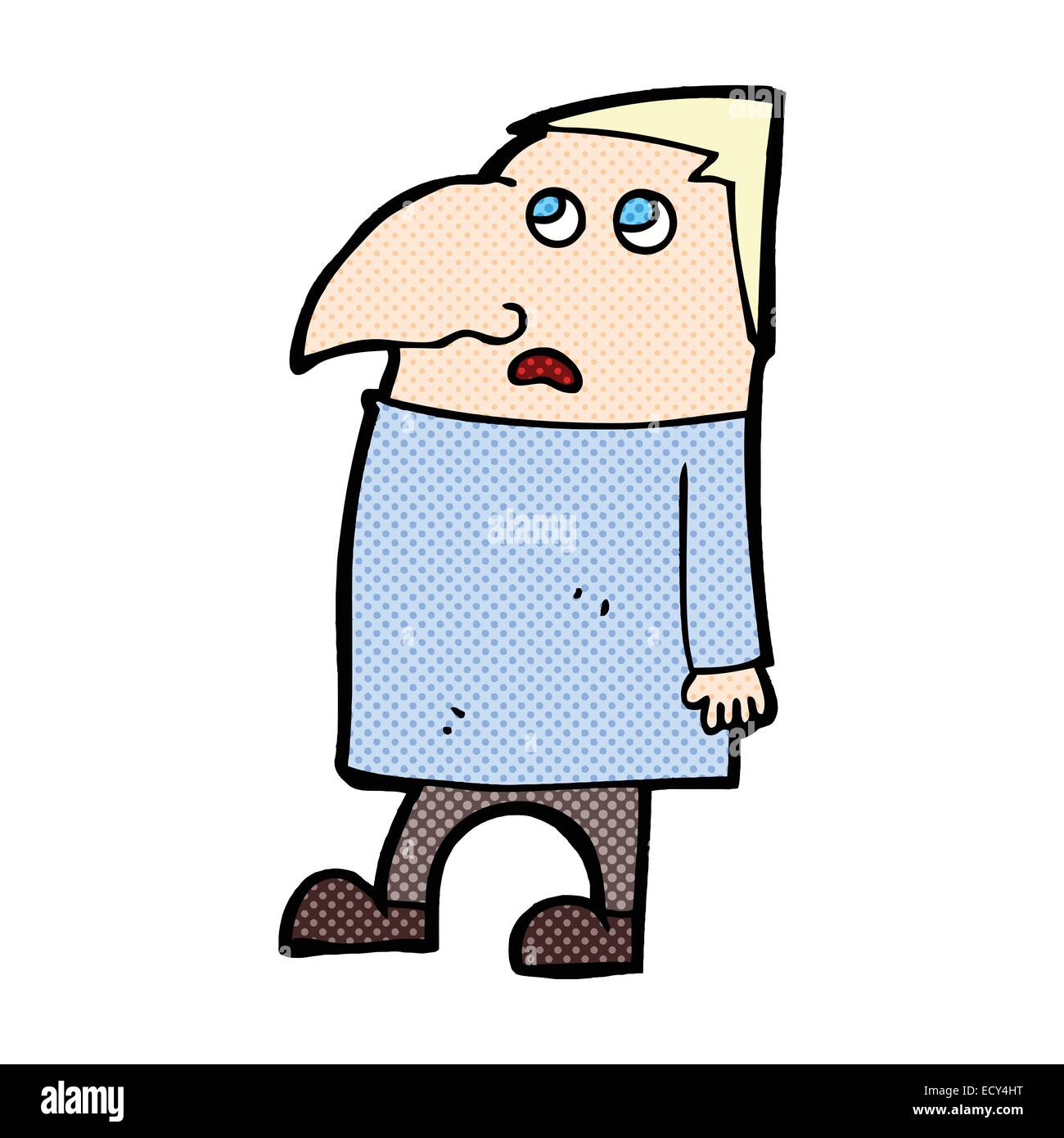 retro comic book style cartoon worried man Stock Vector Image & Art - Alamy