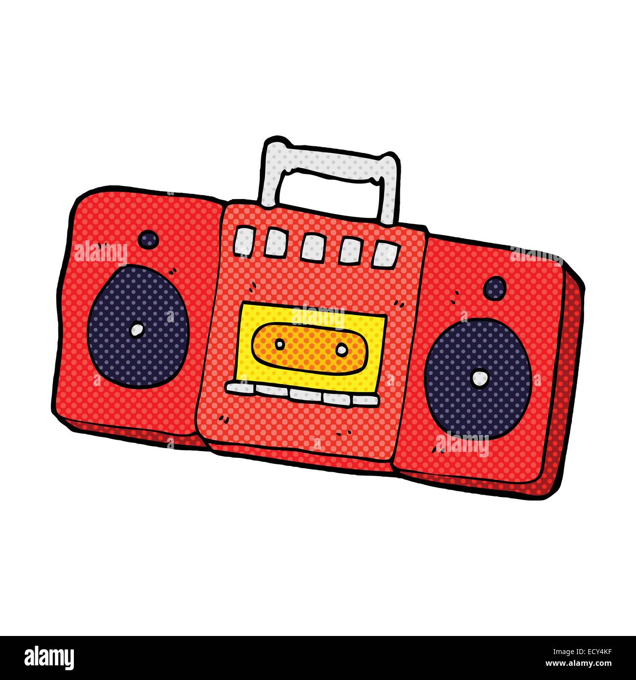 retro comic book style cartoon radio cassette player Stock Vector Image ...