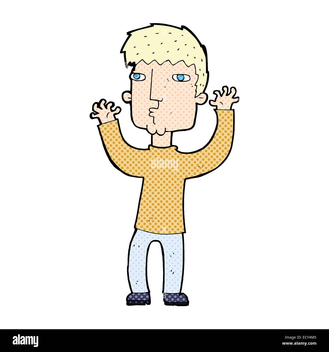 retro comic book style cartoon anxious man Stock Vector Image & Art - Alamy