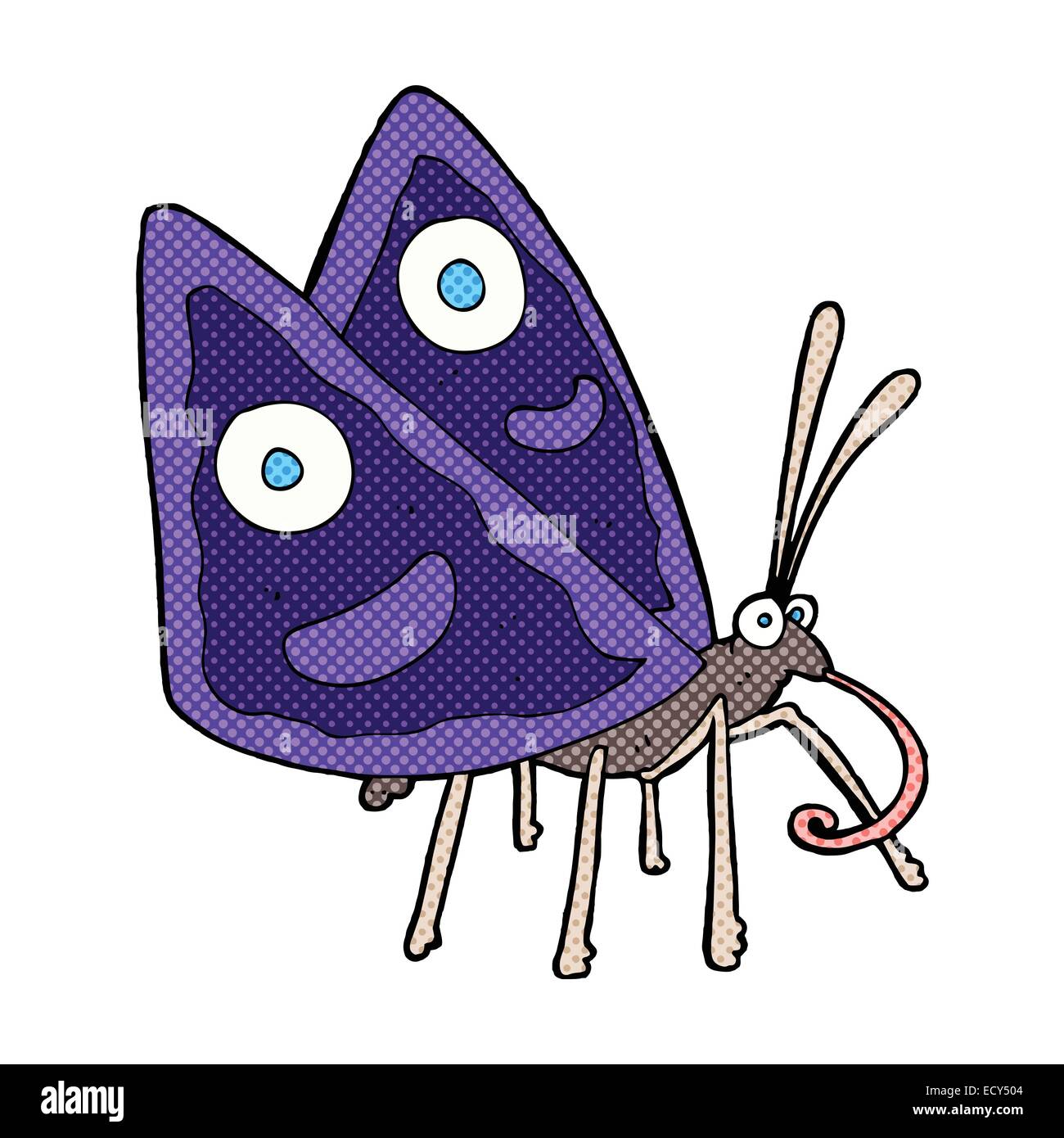 retro comic book style cartoon funny butterfly Stock Vector Image & Art ...