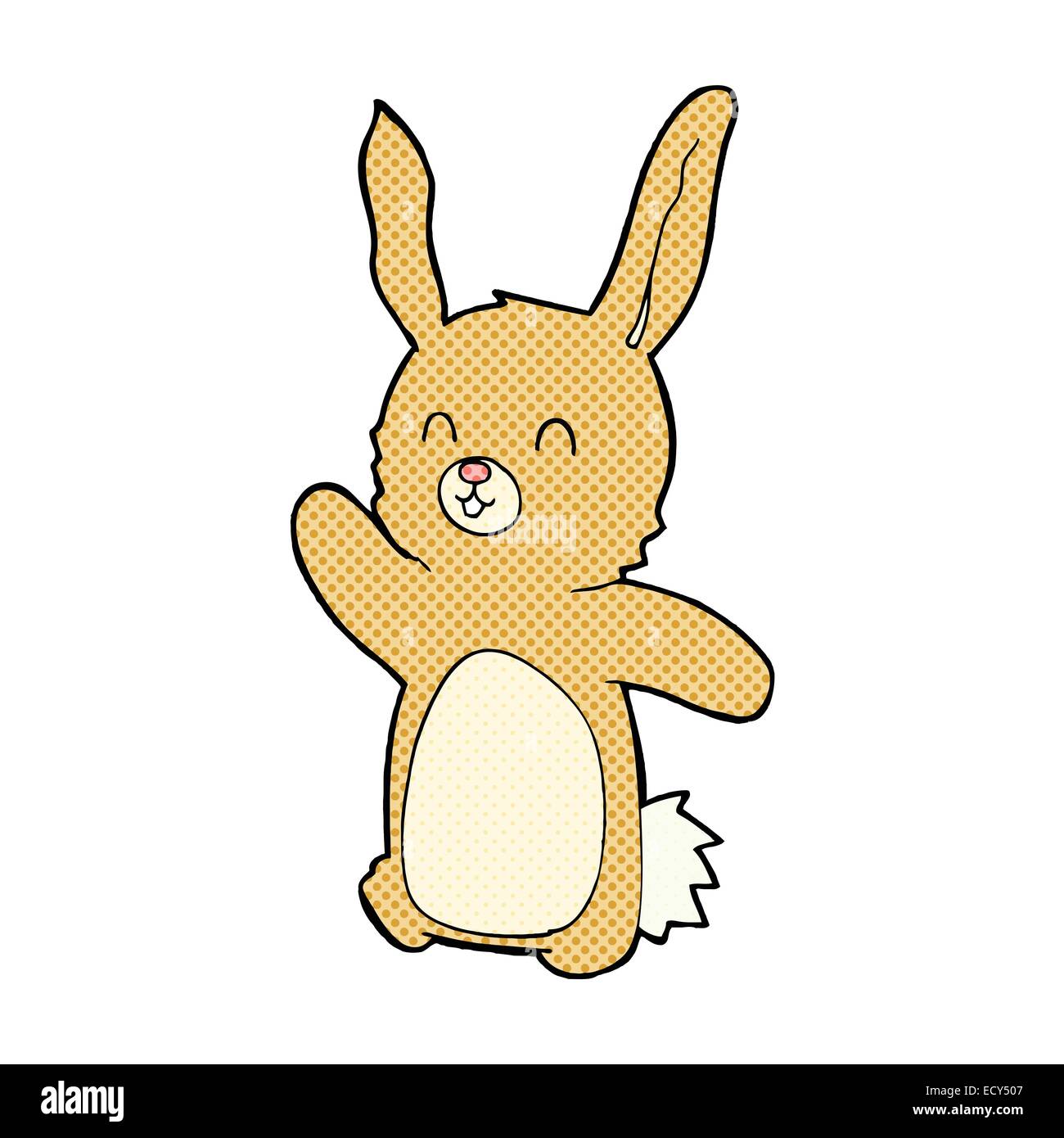 retro comic book style cartoon happy rabbit Stock Vector Image & Art ...