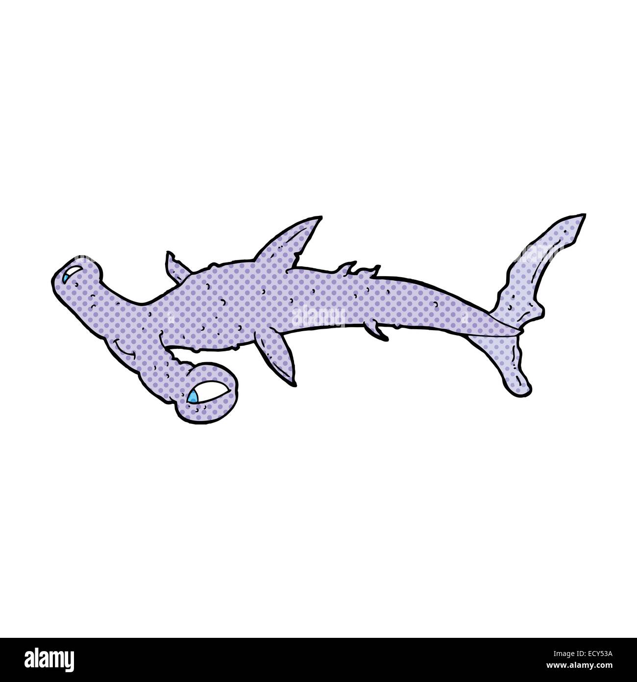 retro comic book style cartoon hammerhead shark Stock Vector Image ...