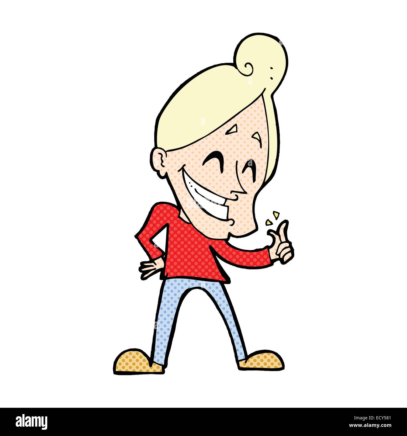 retro comic book style cartoon man snapping fingers Stock Vector Image ...