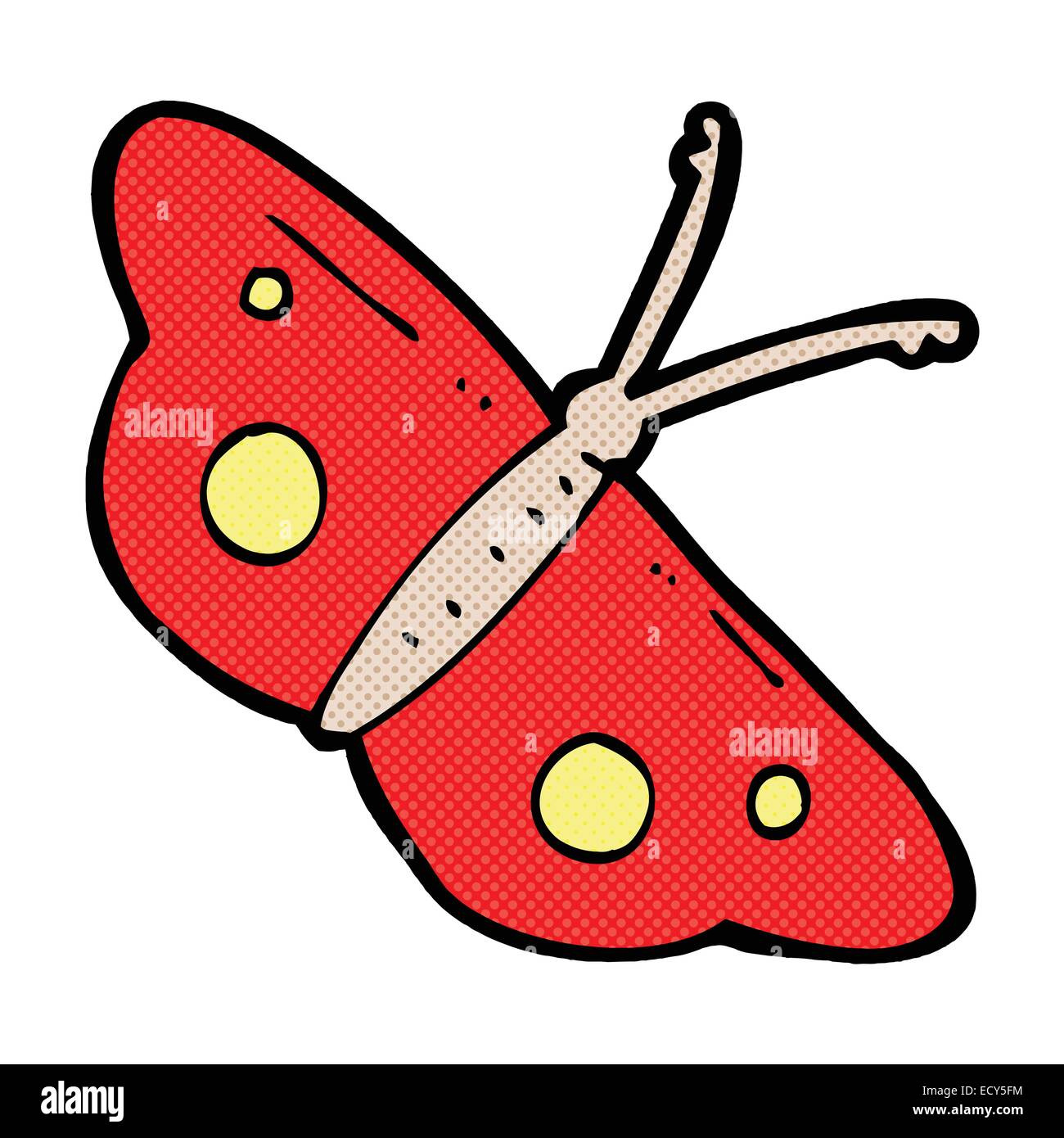 retro comic book style cartoon butterfly symbol Stock Vector Image ...