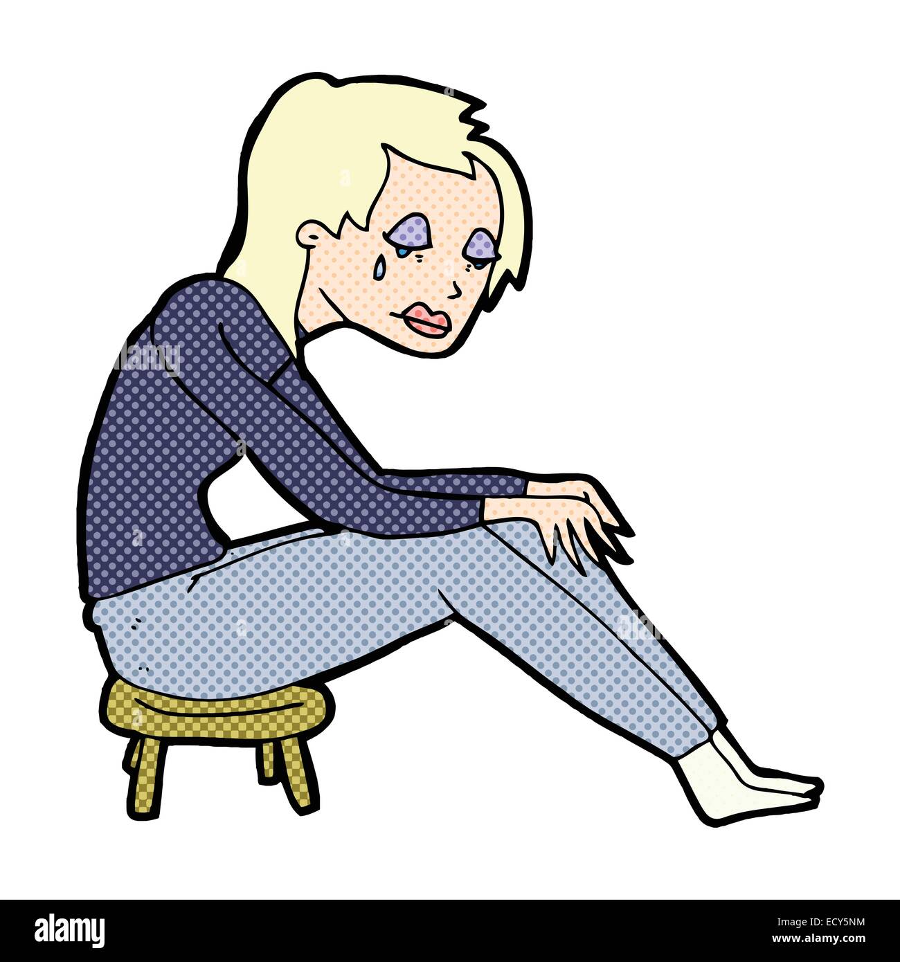 retro comic book style cartoon crying woman Stock Vector Image & Art ...