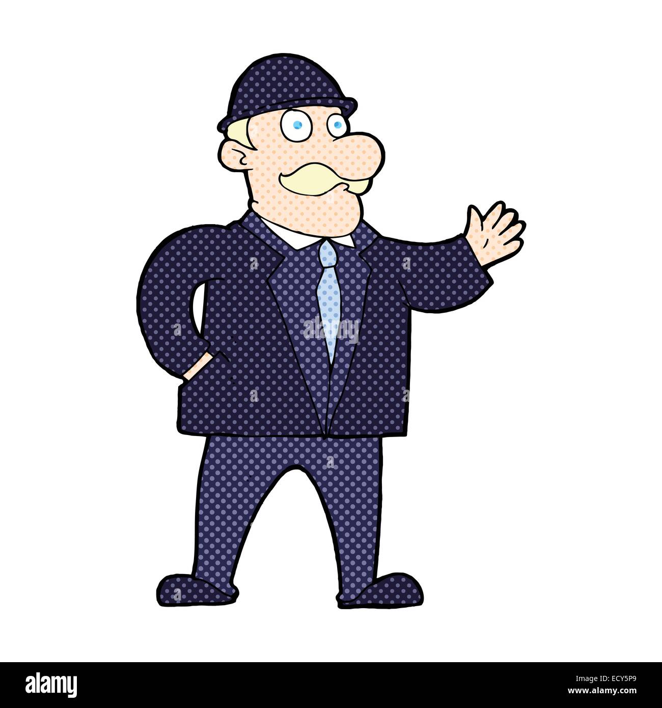 retro comic book style cartoon sensible businessman in bowler hat Stock ...