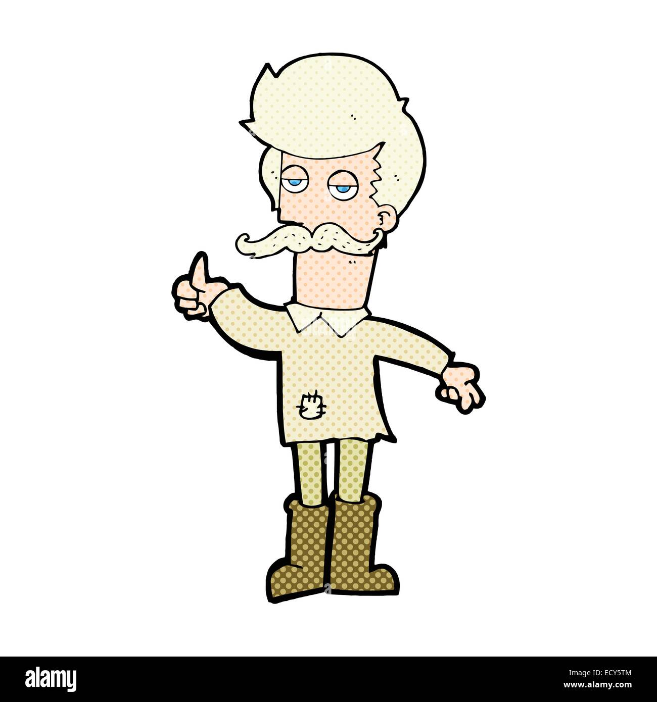 retro comic book style cartoon old man in poor clothes Stock Vector ...