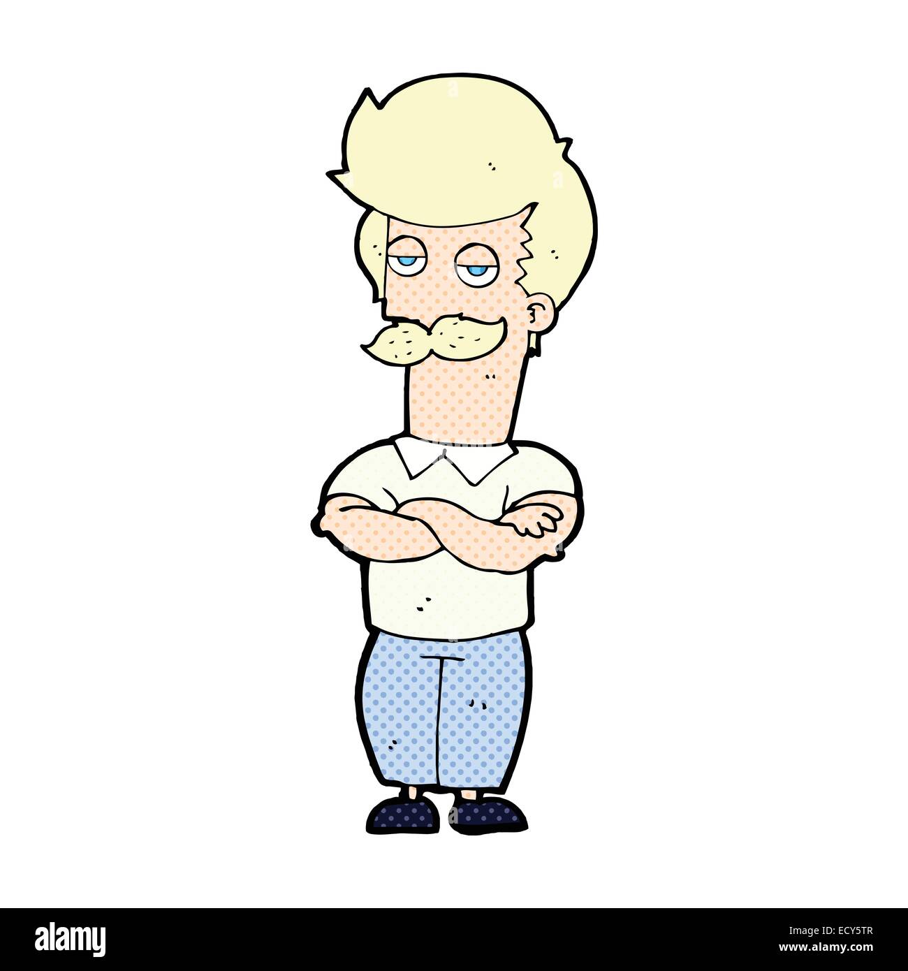 retro comic book style cartoon mustache muscle man Stock Vector Image ...