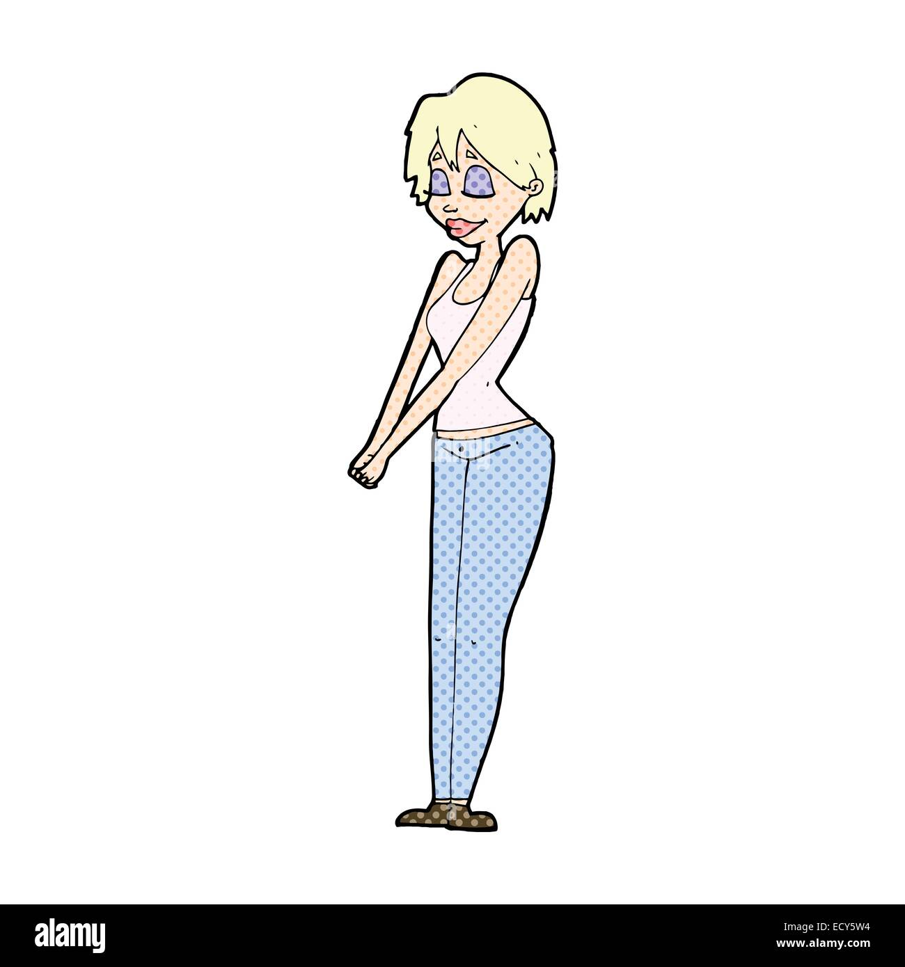 retro comic book style cartoon content woman Stock Vector Image & Art ...