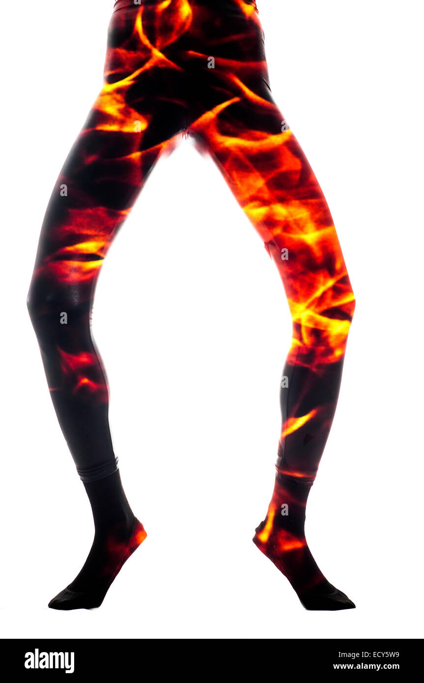 legs with fire Stock Photo - Alamy