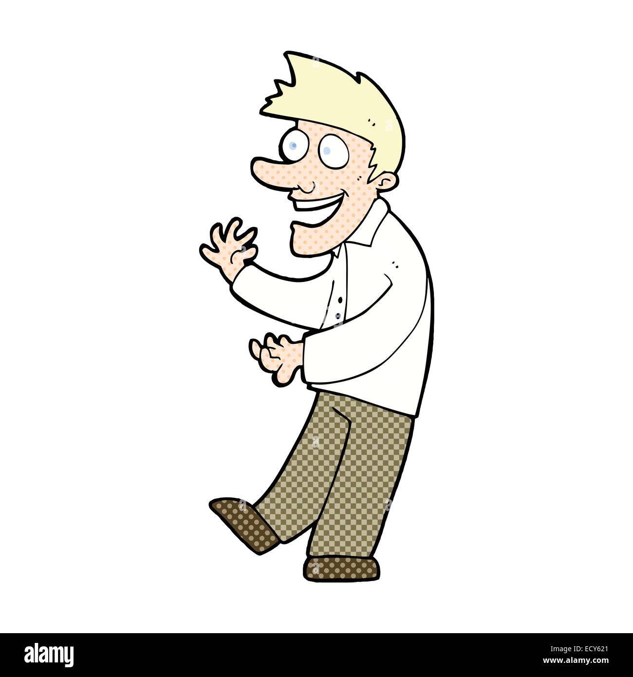 retro comic book style cartoon excited man Stock Vector Image & Art - Alamy