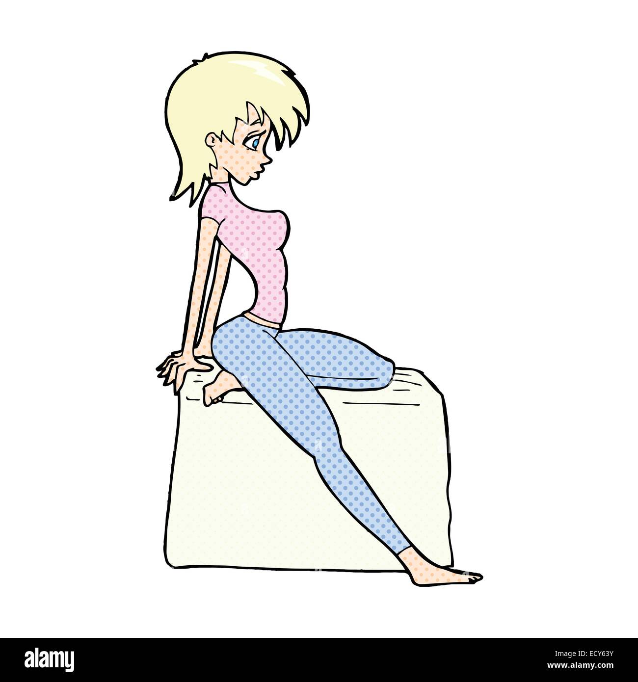 retro comic book style cartoon pin up pose girl Stock Vector Image ...