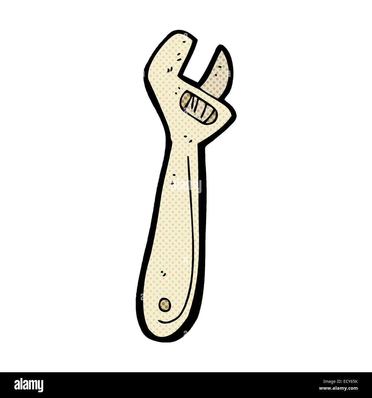 retro comic book style cartoon adjustable spanner Stock Vector Image ...