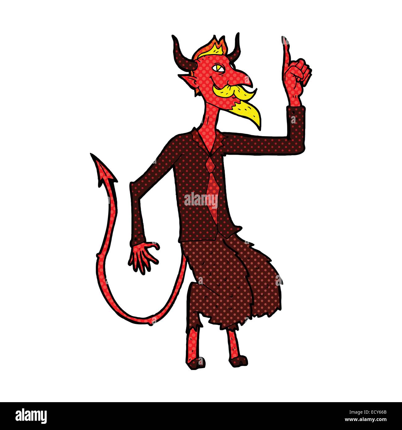 retro comic book style cartoon devil in shirt and tie Stock Vector ...