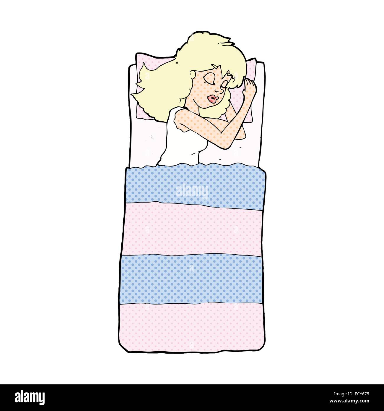retro comic book style cartoon sleeping woman Stock Vector Image & Art ...