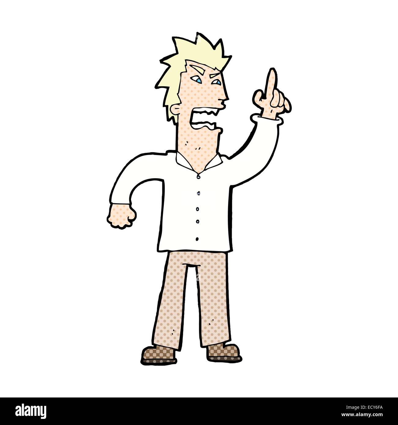 retro comic book style cartoon angry man making point Stock Vector ...