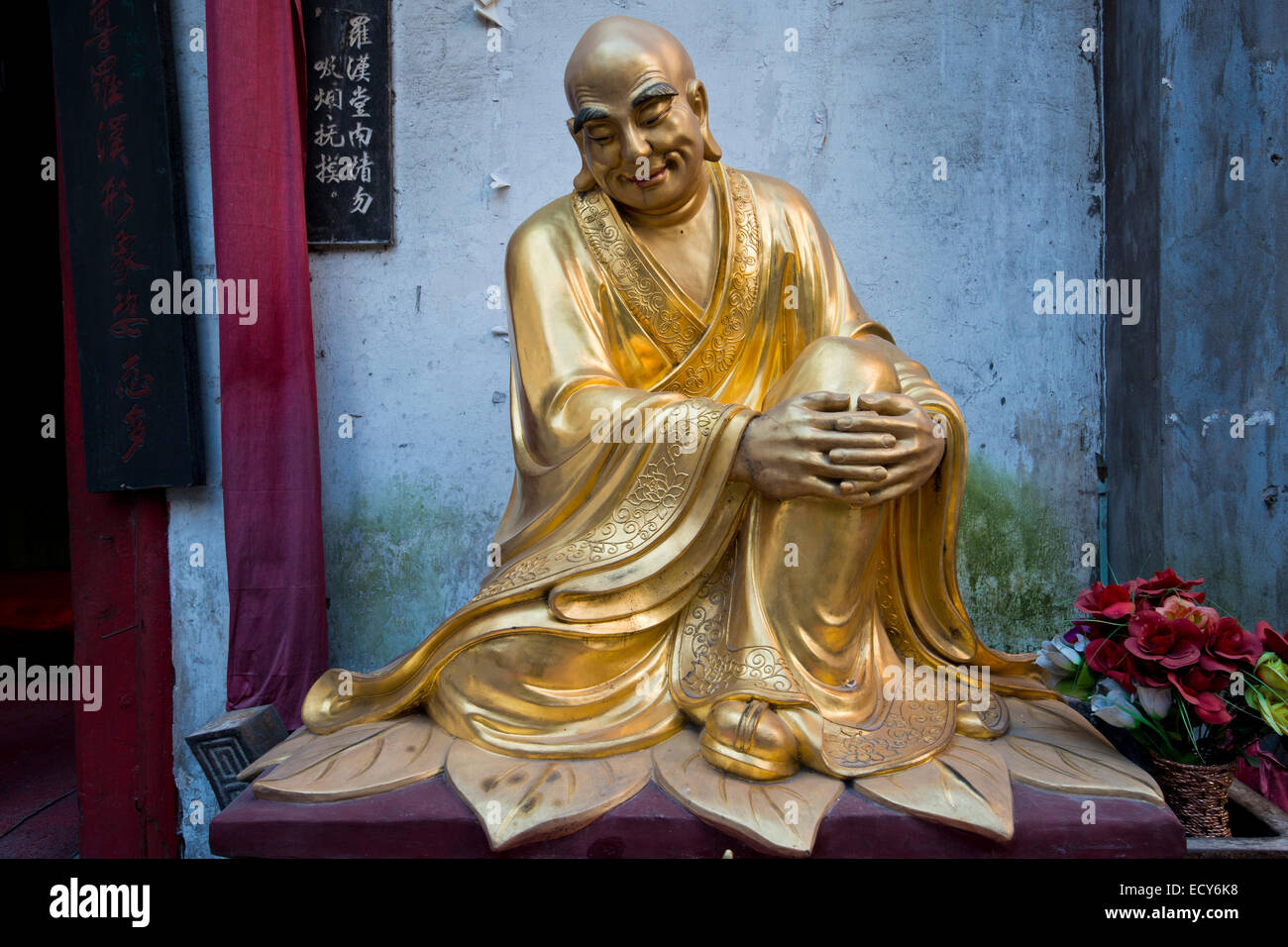 Figure in the Buddhist Arhat Temple or Luohan Temple or Chongqing ...