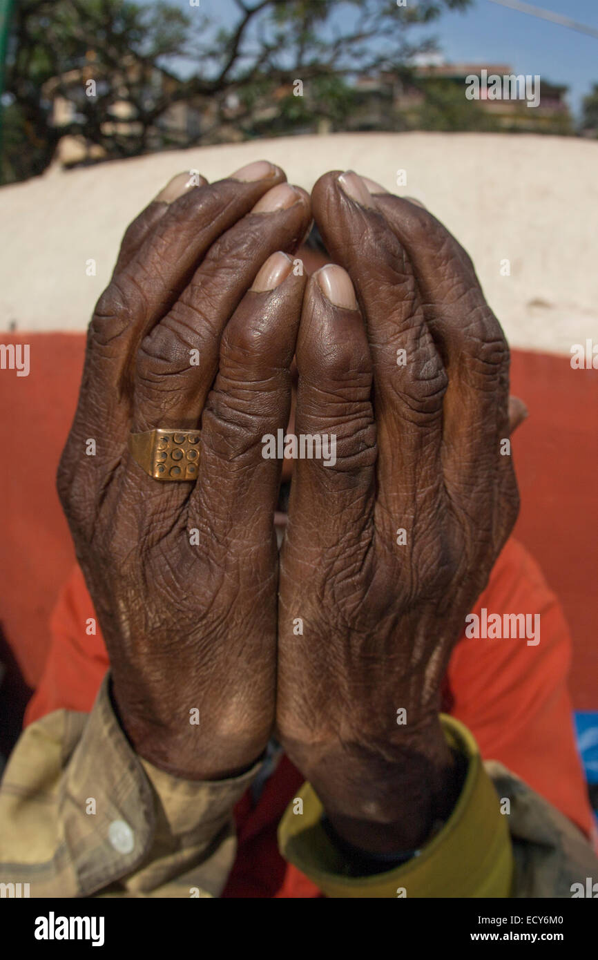 Folded hands india hi-res stock photography and images - Alamy