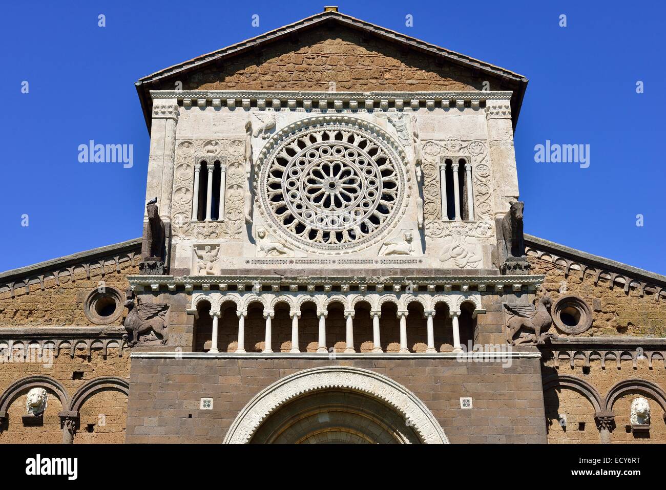 Marble rosette of the Romanesque basilica of San Pietro, Tuscania ...