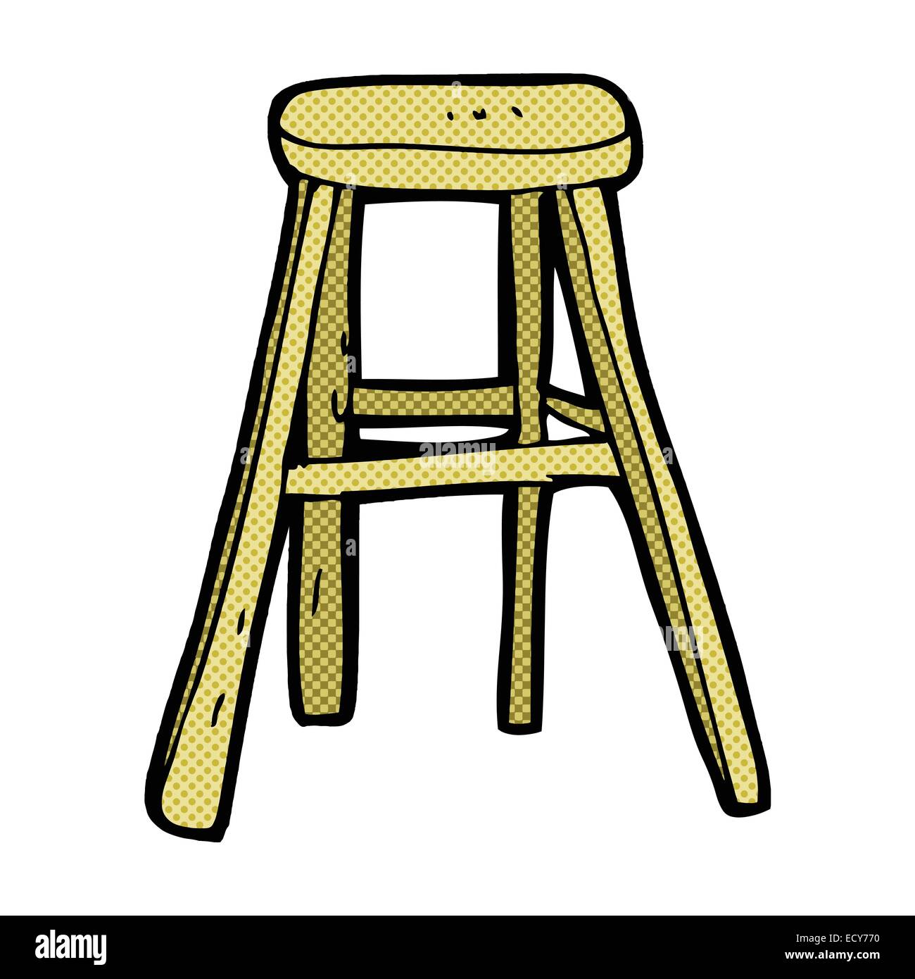 retro comic book style cartoon wooden stool Stock Vector Image & Art ...