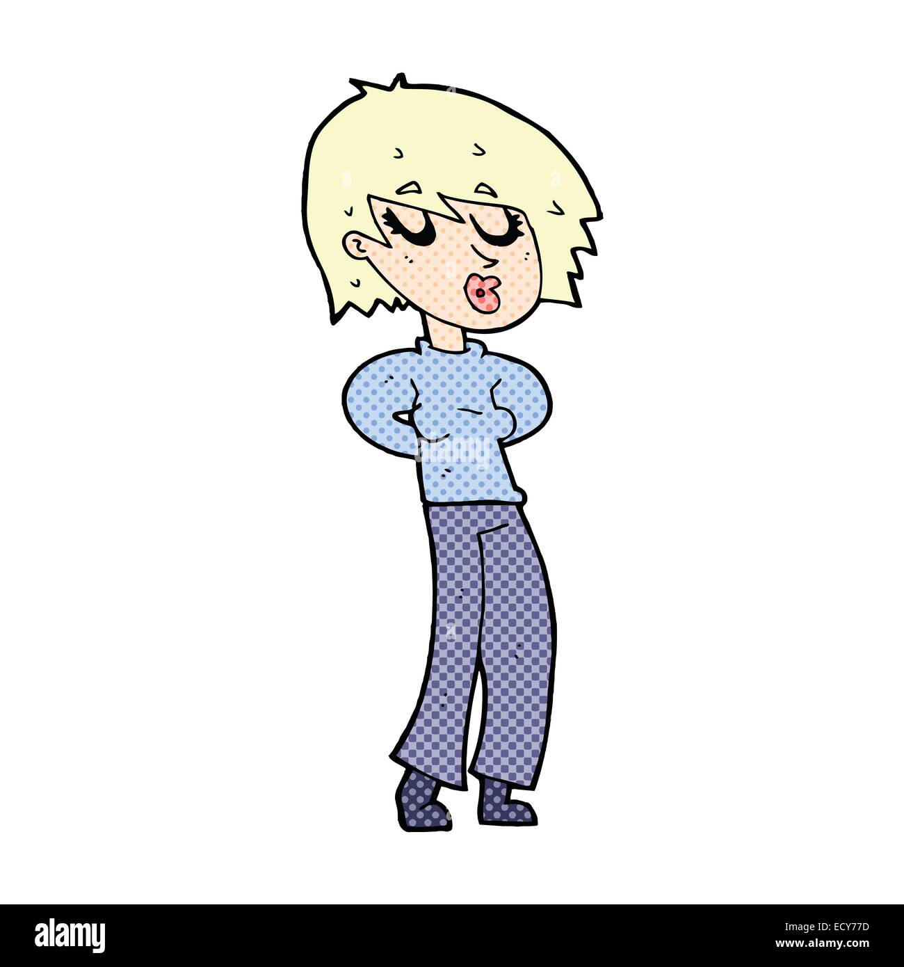 retro comic book style cartoon woman whistling Stock Vector Image & Art ...