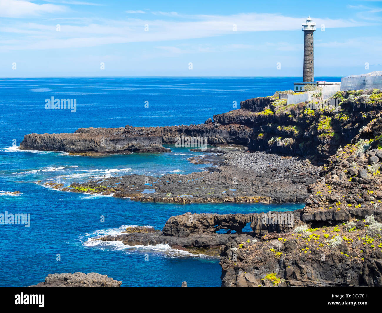 Lighthouse near Punta Talavera, La Fajana, Barlovento, La Palma, Canary ...