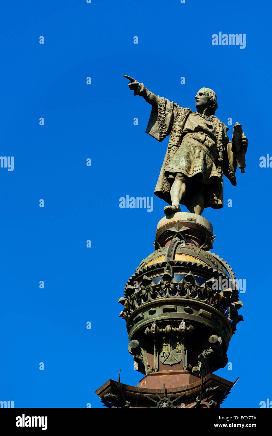 Statue of Christopher Columbus, Barcelona, Catalonia, Spain Stock Photo ...