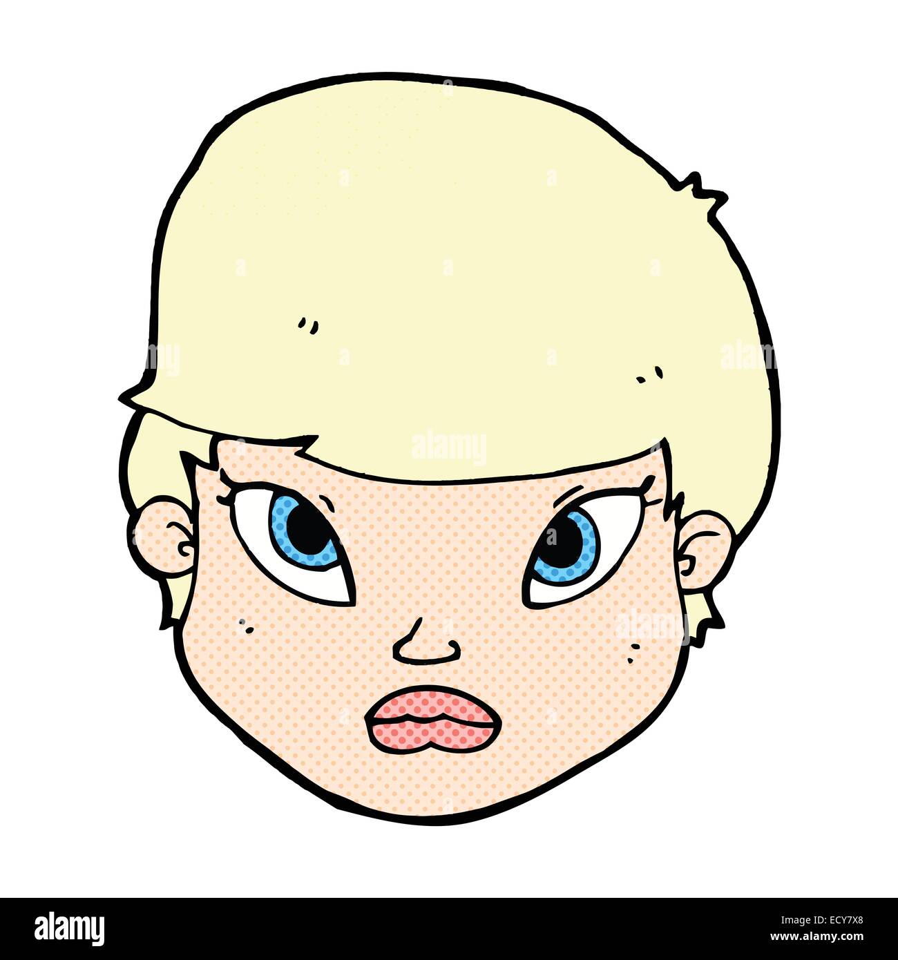 retro comic book style cartoon serious face Stock Vector Image & Art ...