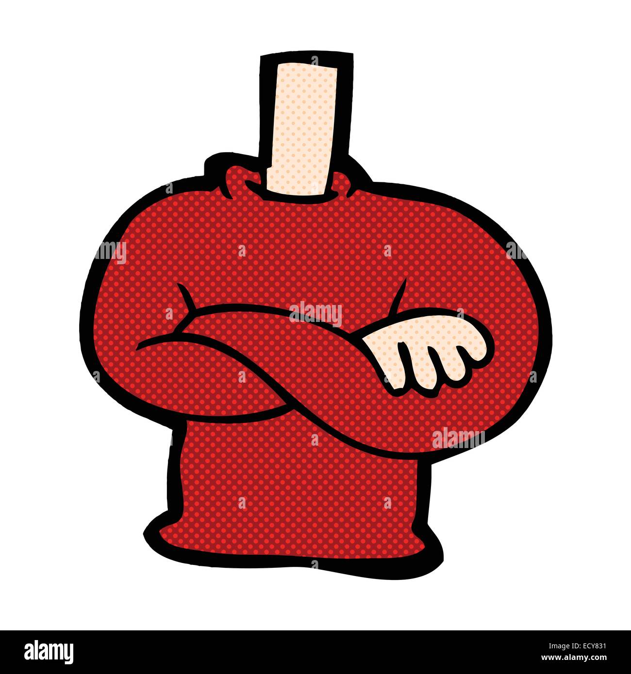 retro comic book style cartoon folded arms body Stock Vector Image ...