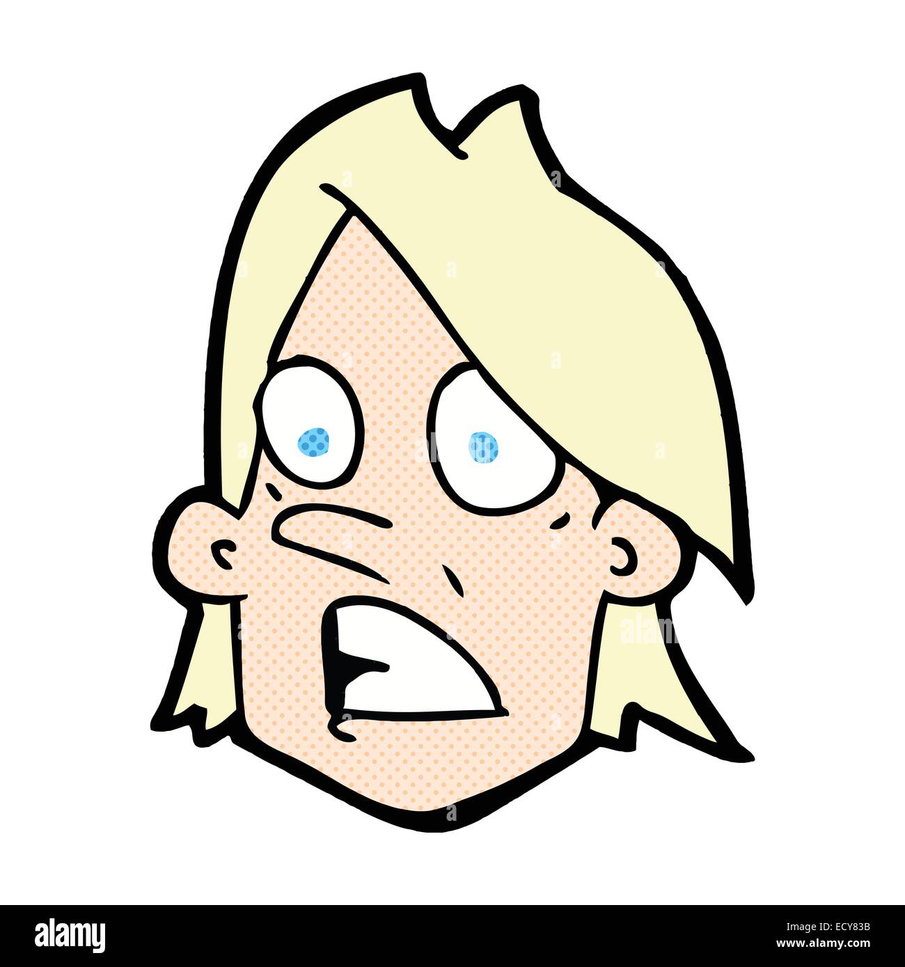 retro comic book style cartoon frightened face Stock Vector Image & Art ...