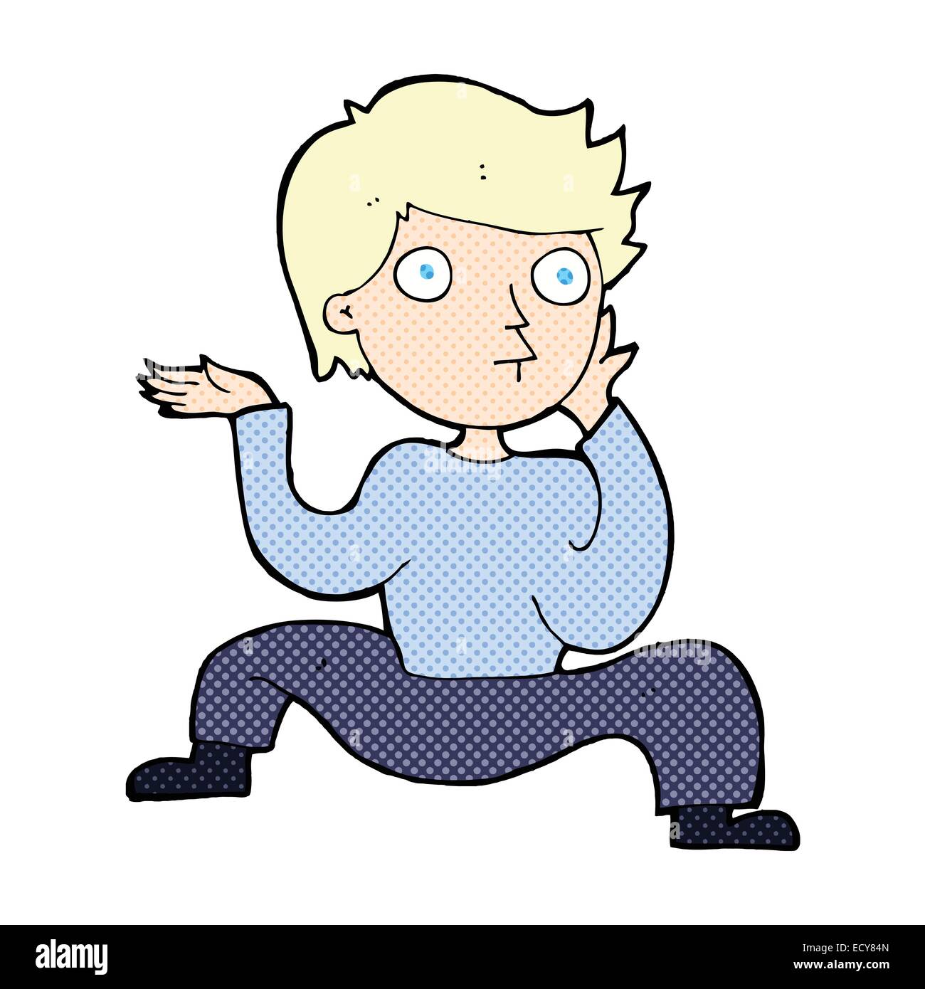 retro comic book style cartoon boy doing crazy dance Stock Vector Image ...