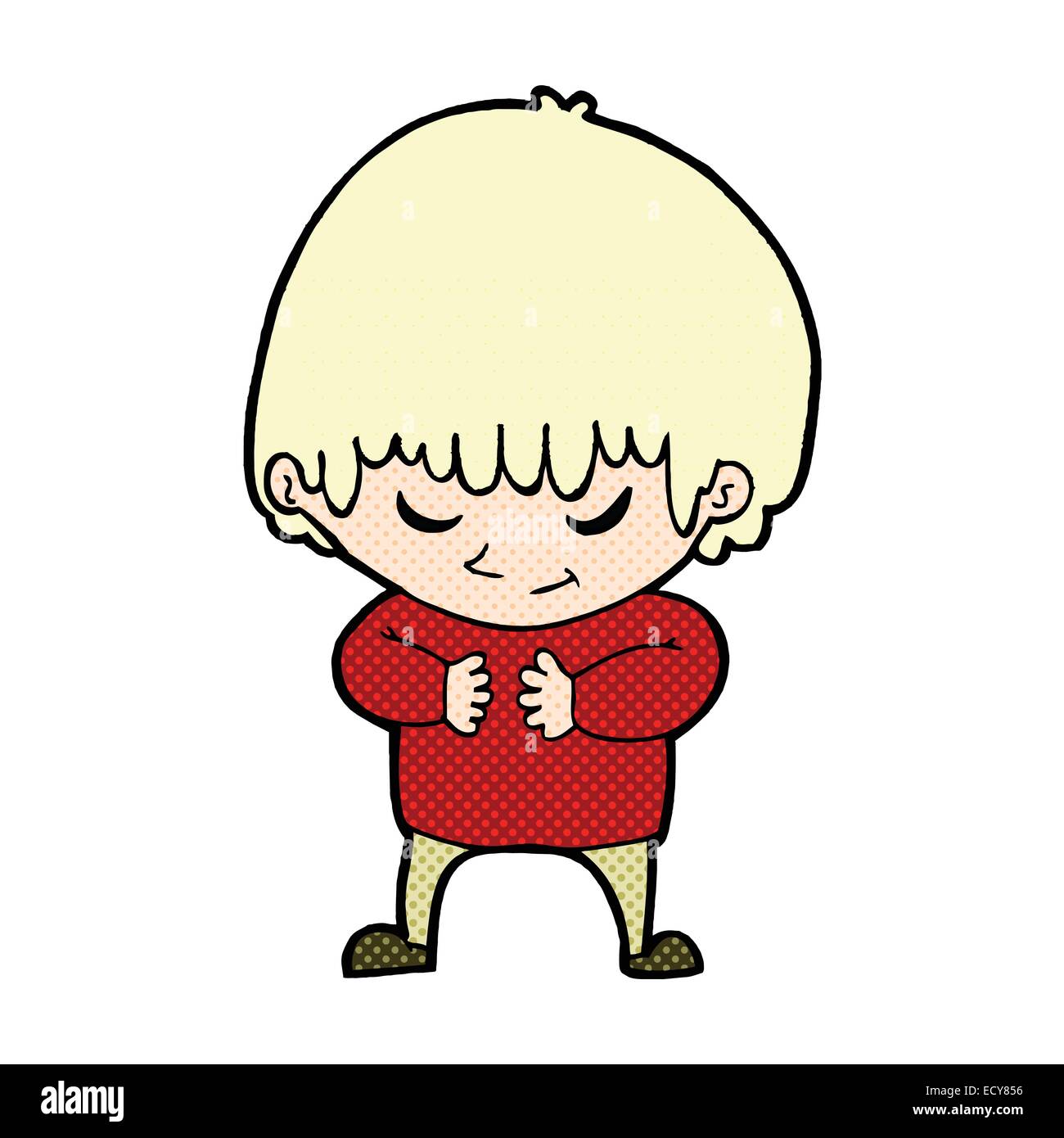 retro comic book style cartoon shy boy Stock Vector Image & Art - Alamy