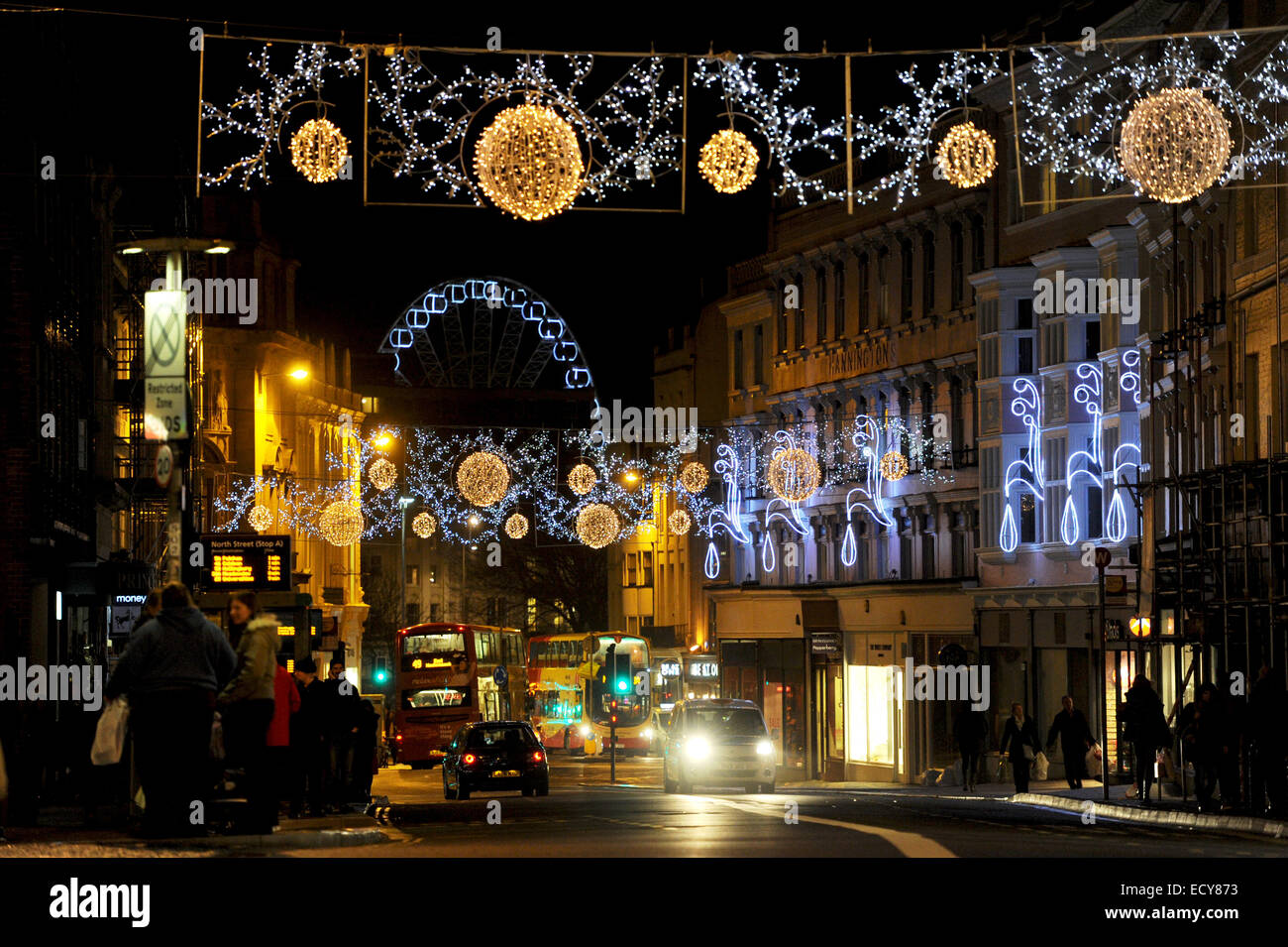 Brighton UK 2014 - Christmas Lights across North Street with the ...