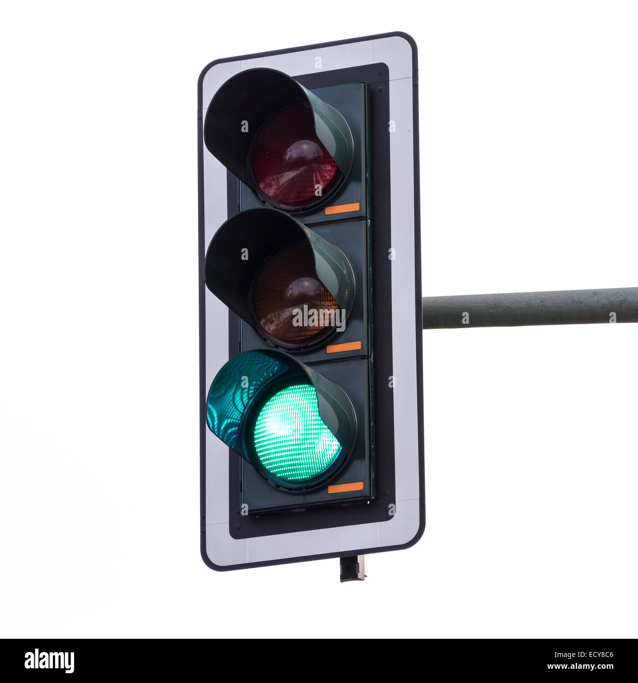 Traffic lights with green color (isolated on white background Stock ...