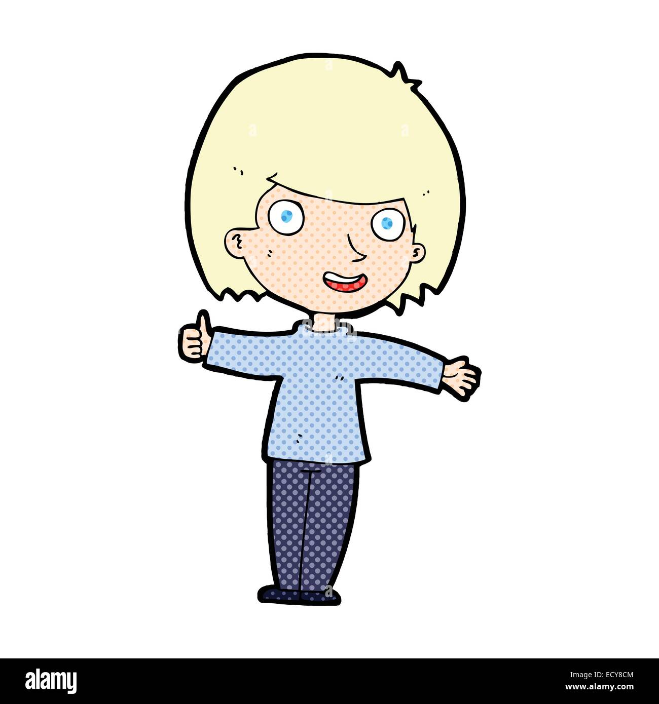 retro comic book style cartoon happy woman Stock Vector Image & Art - Alamy