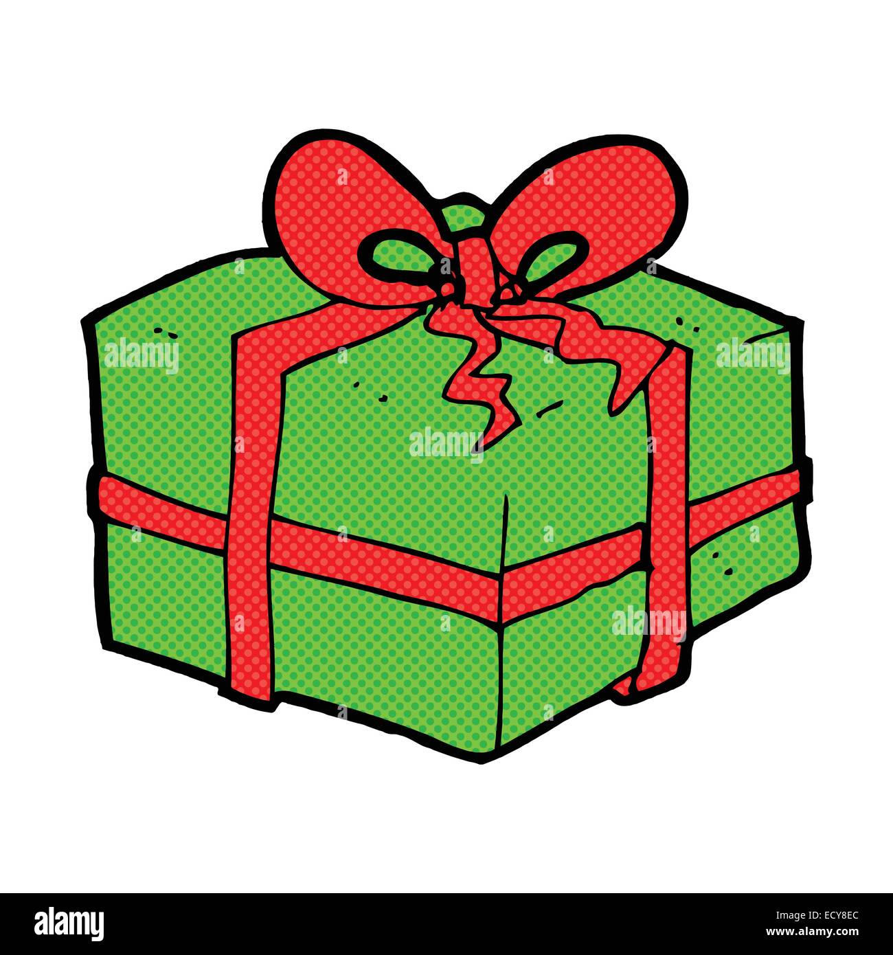 retro comic book style cartoon christmas present Stock Vector Image ...