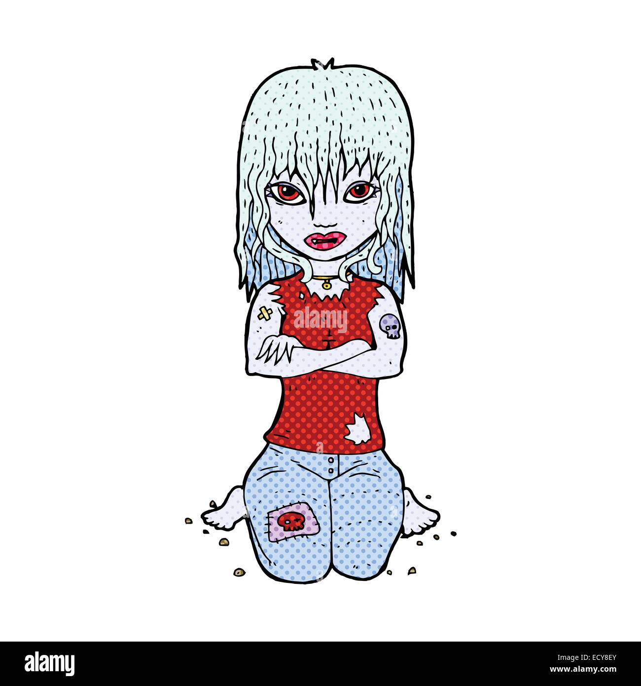 retro comic book style cartoon vampire girl Stock Vector Image & Art ...