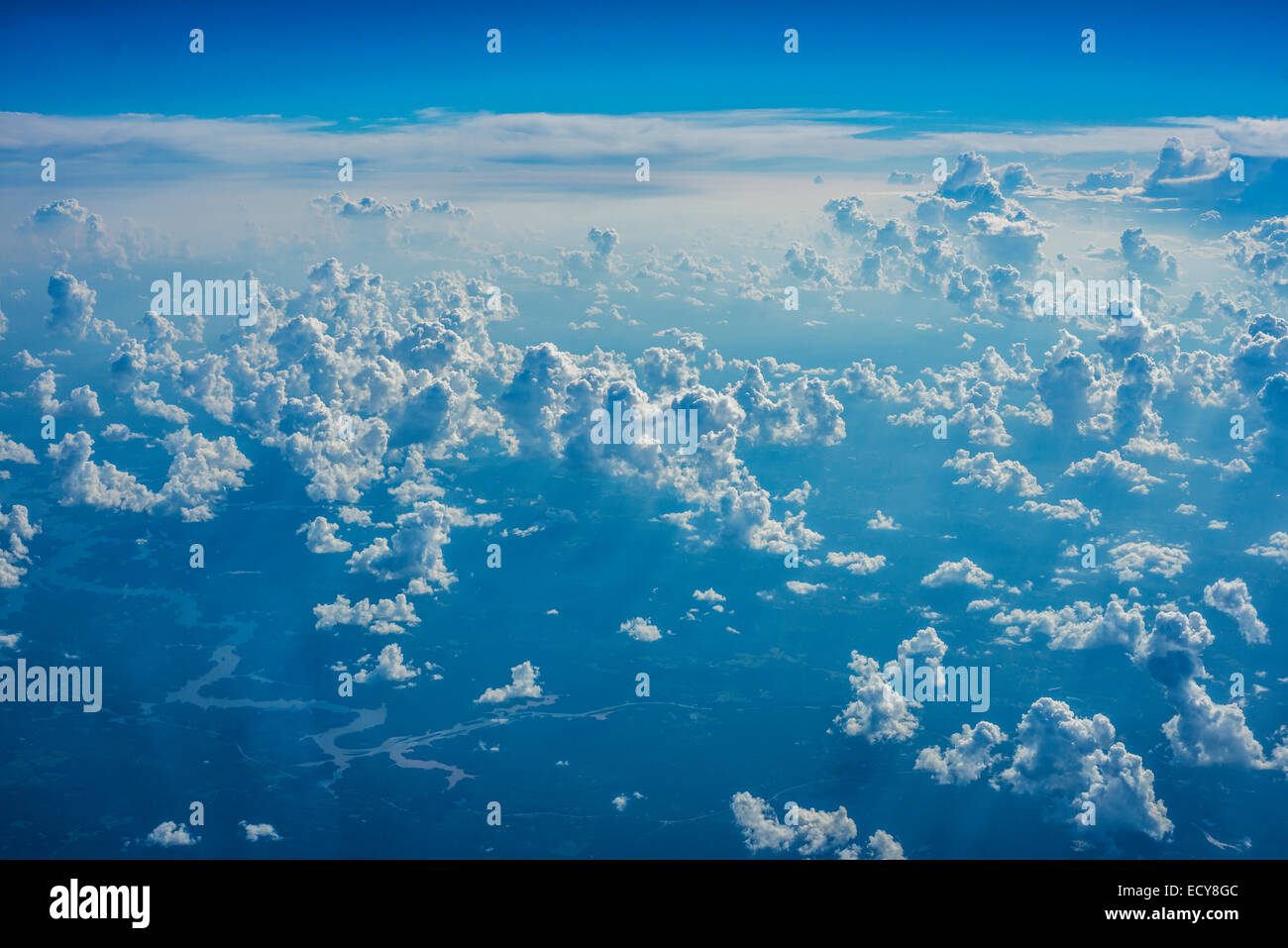 plane flying america usa airport aerial view window clouds high ...