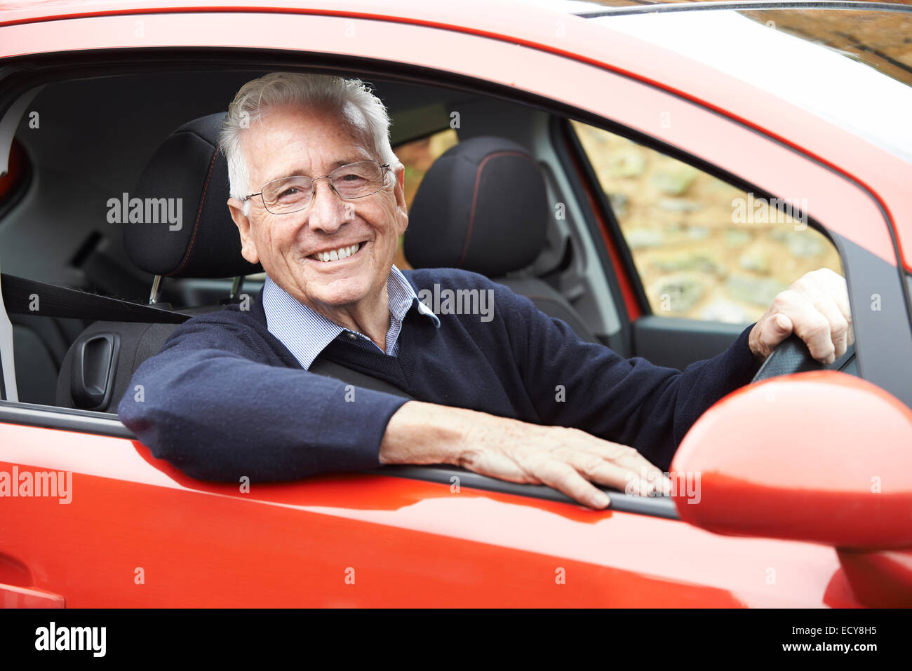 Old man driving car hi-res stock photography and images - Alamy